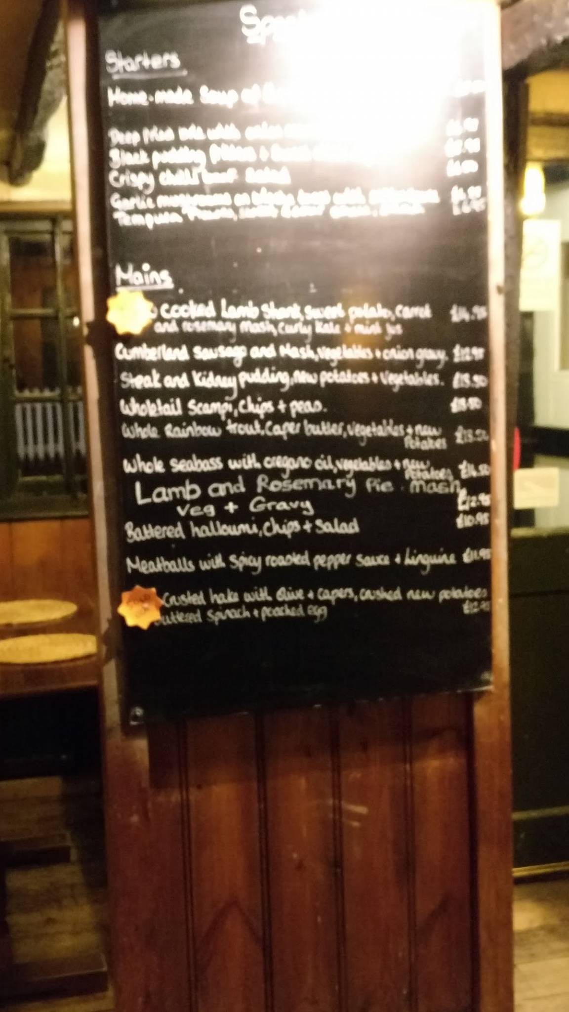 Menu at The Star Inn pub & bar, Horsham, Horsham Rd