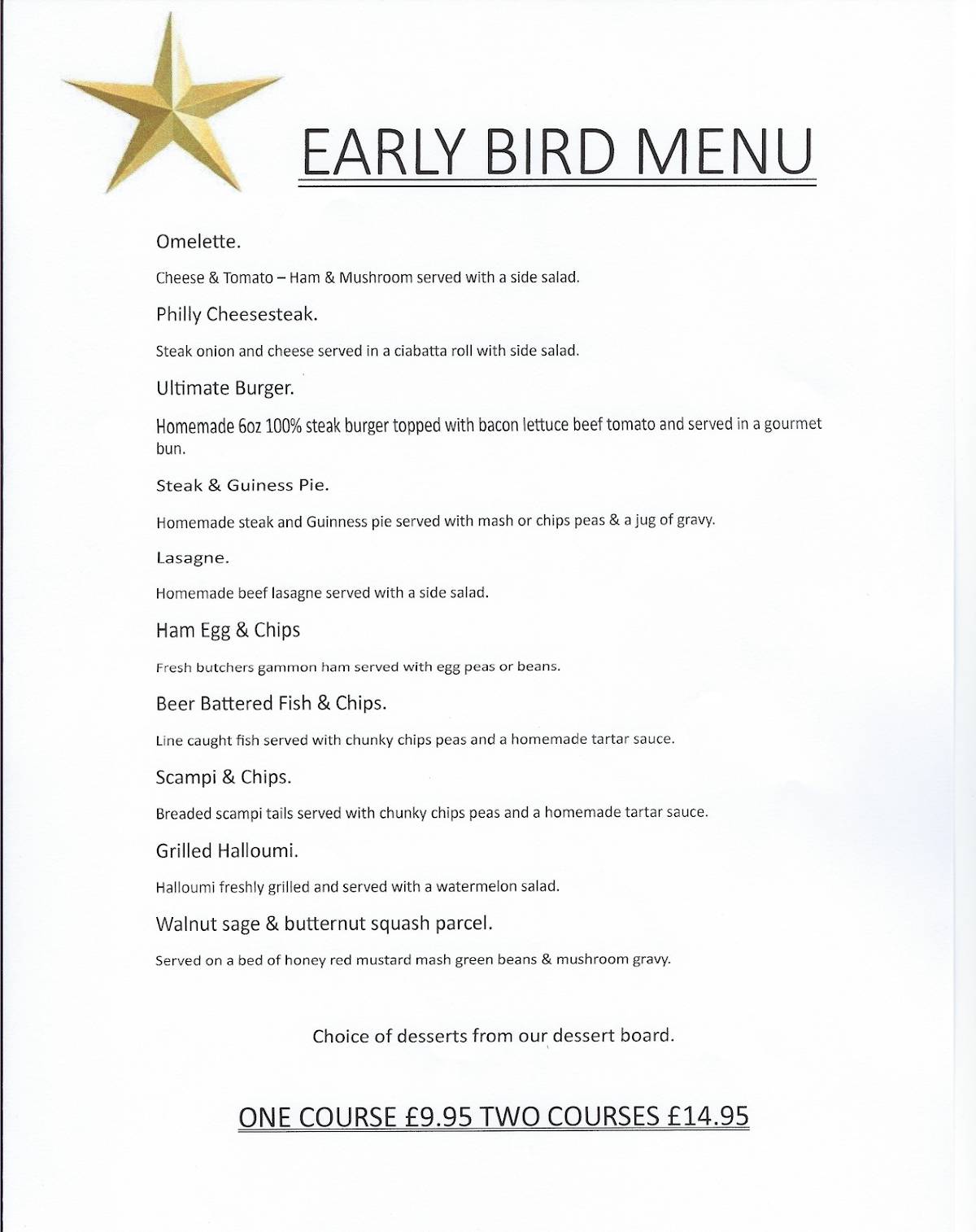 Menu at The Star Pub & Kitchen, Leighton Buzzard