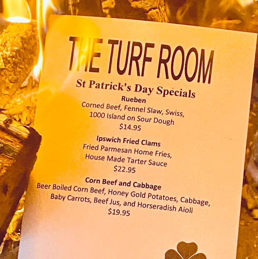 Menu at The Turf Room pub & bar, North Aurora