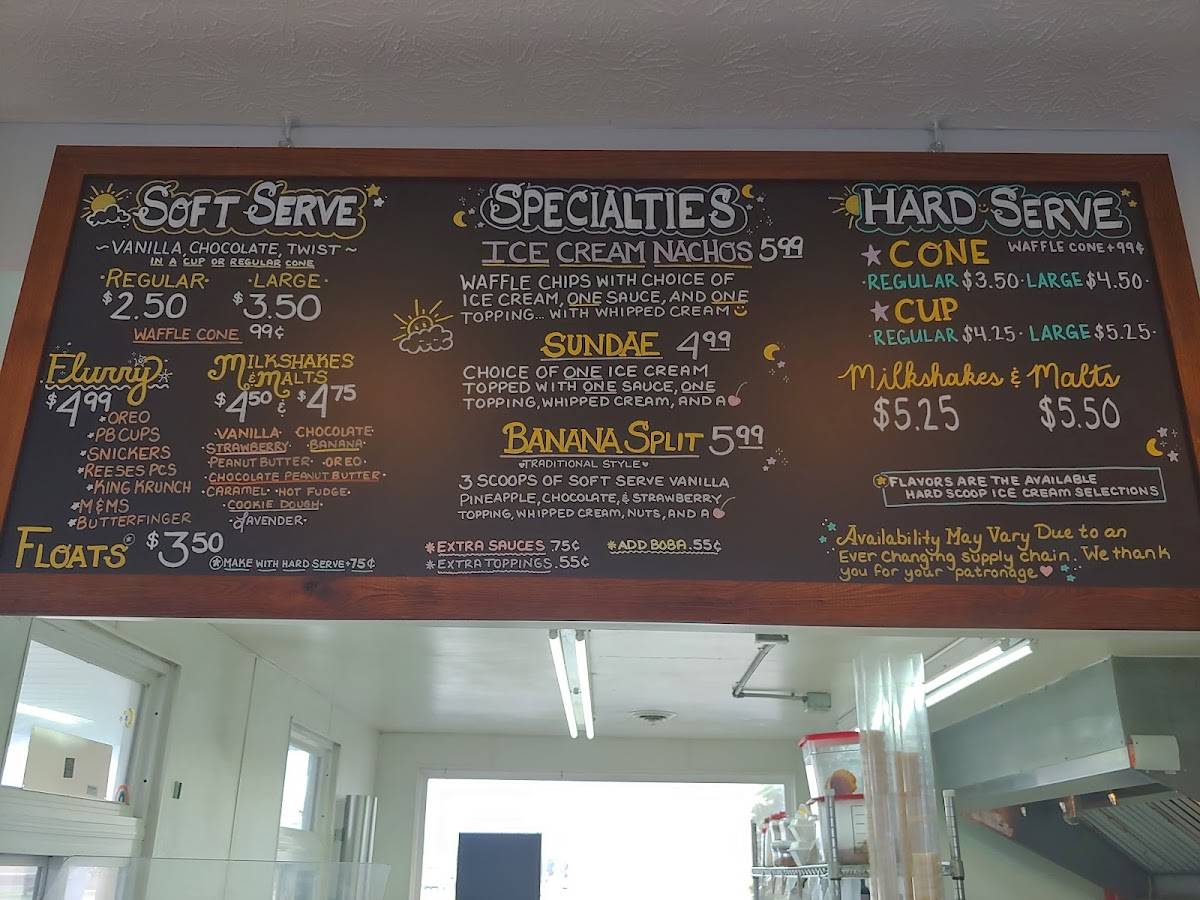 Menu at The Village Coffee & Creamery desserts, Grafton