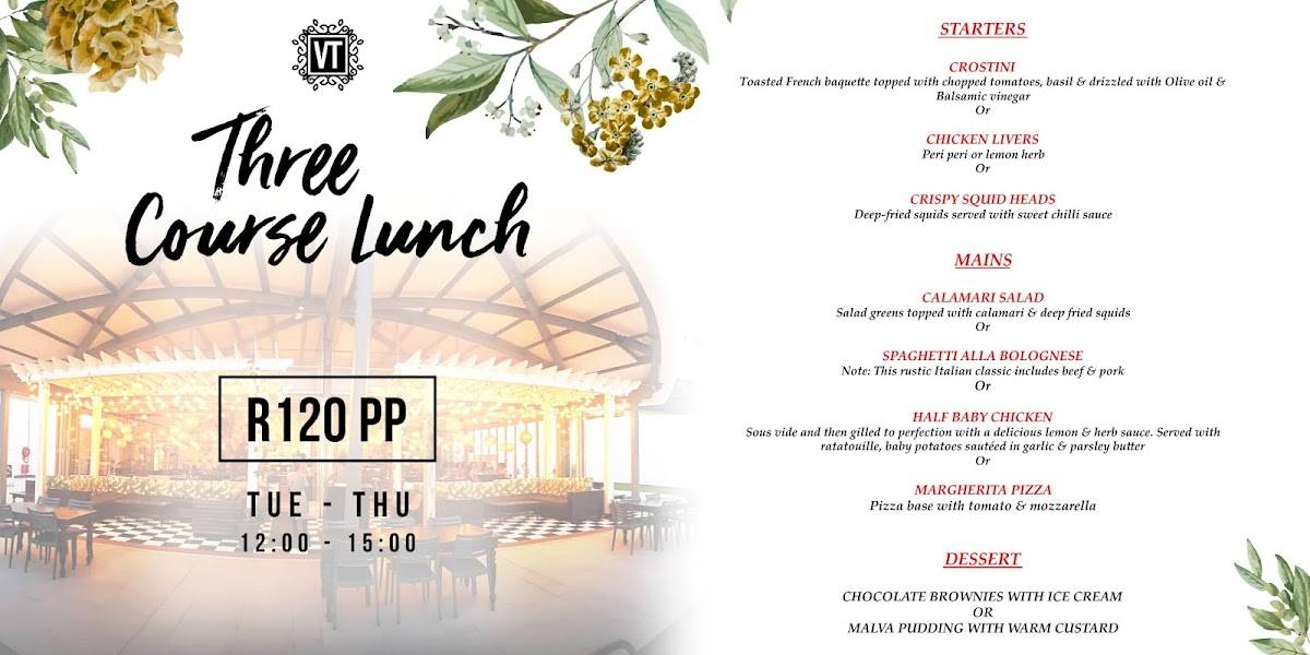 Menu at The Village Table restaurant, Durban