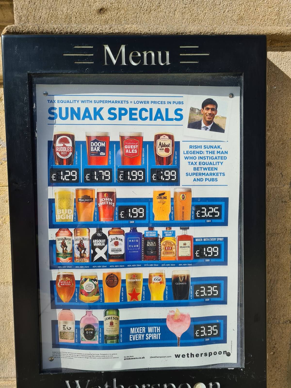 Menu at The Winter Gardens - JD Wetherspoon pub & bar, Harrogate