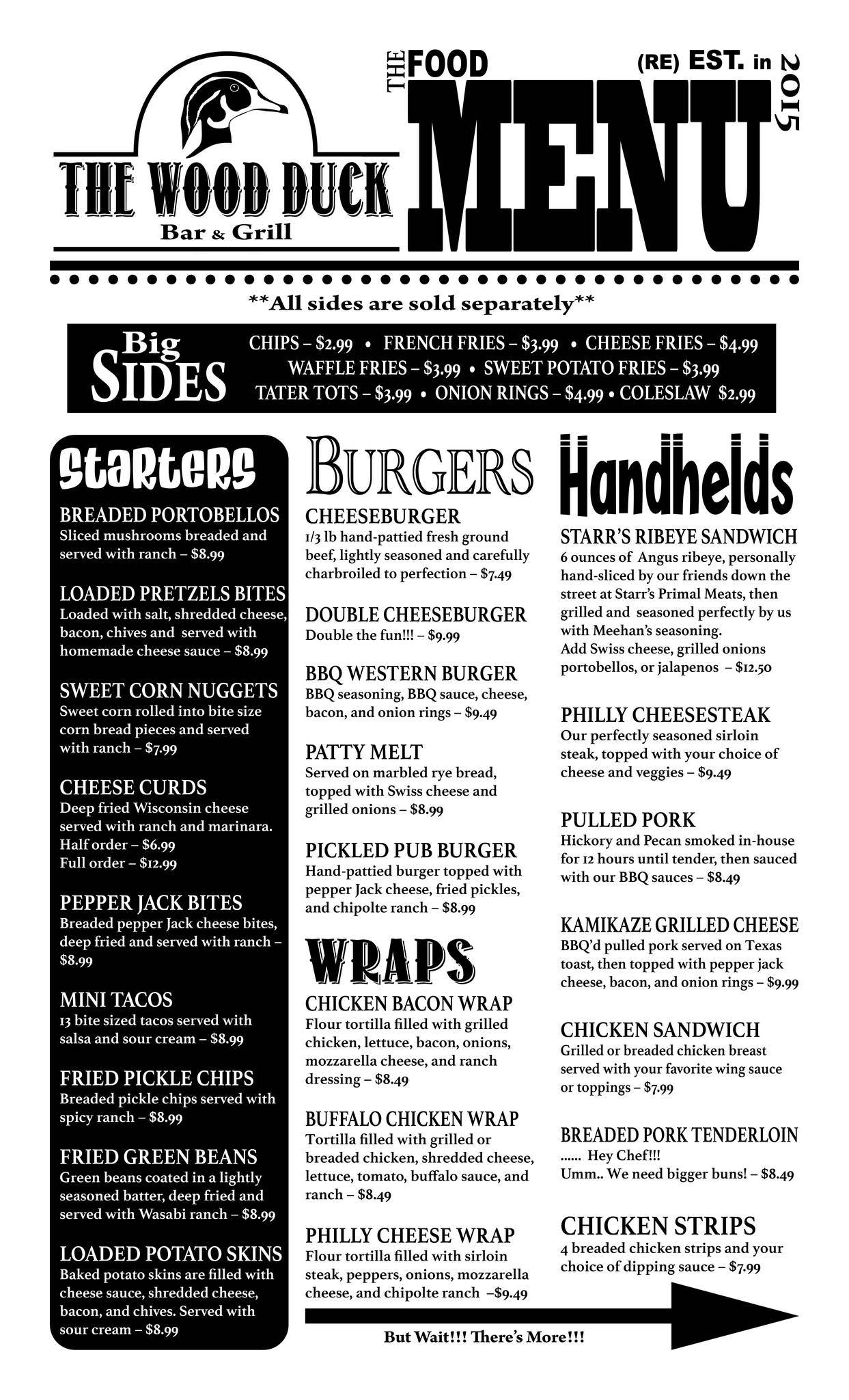 Menu at The Wood Duck Bar and Grill, Carlinville
