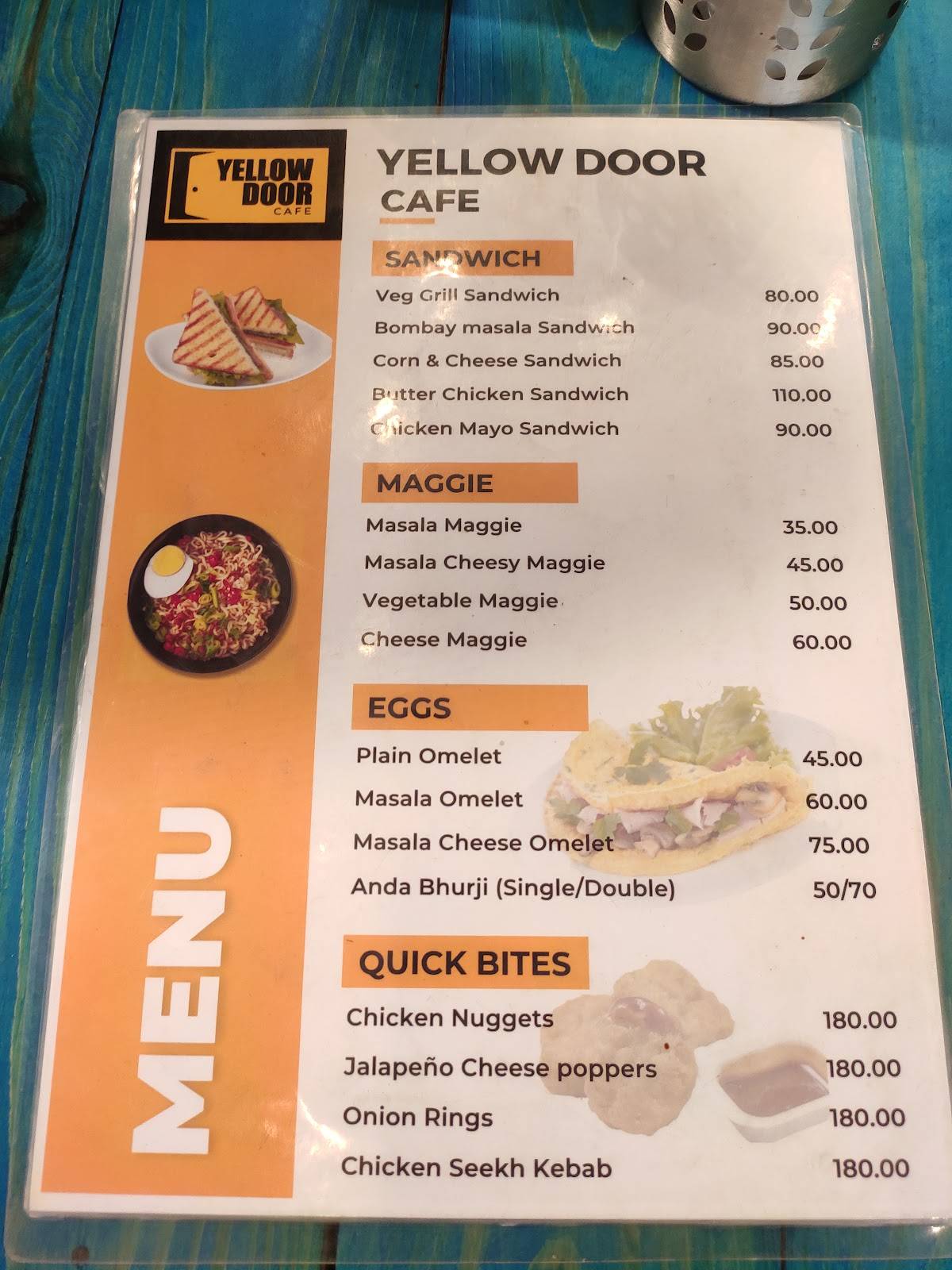 Menu at Yellow Door Cafe, Pune