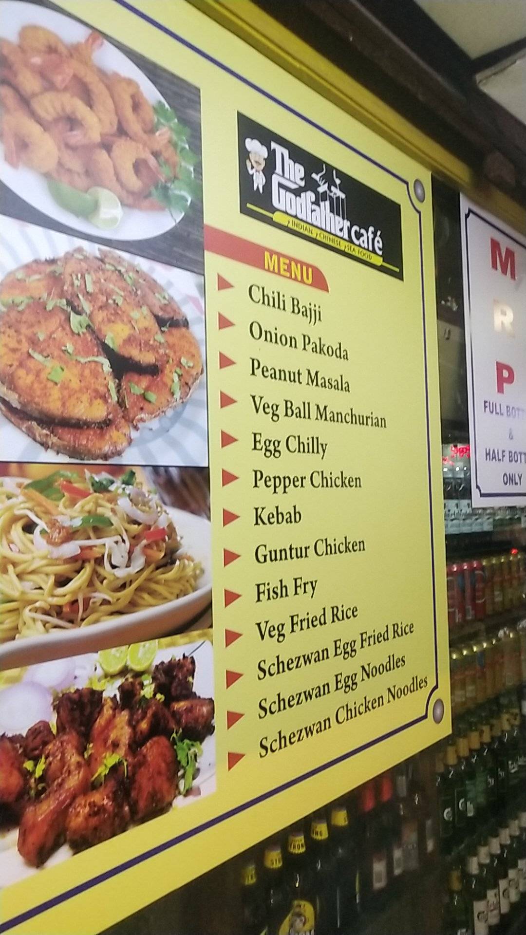 Menu at The godfather cafe, Bengaluru