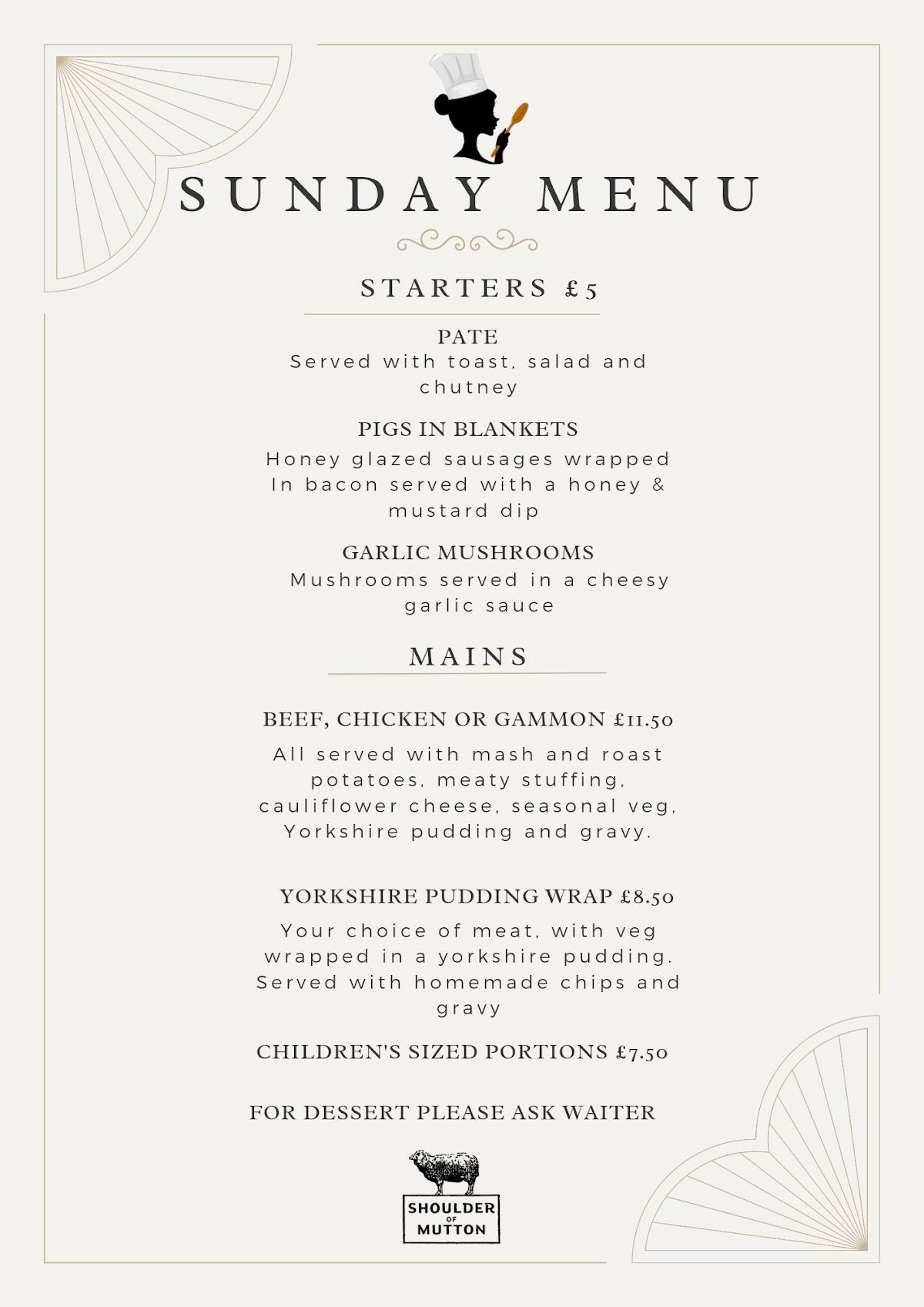 Menu at Shoulder of Mutton, Shelf pub & bar, Halifax, 1 Carr House Ln