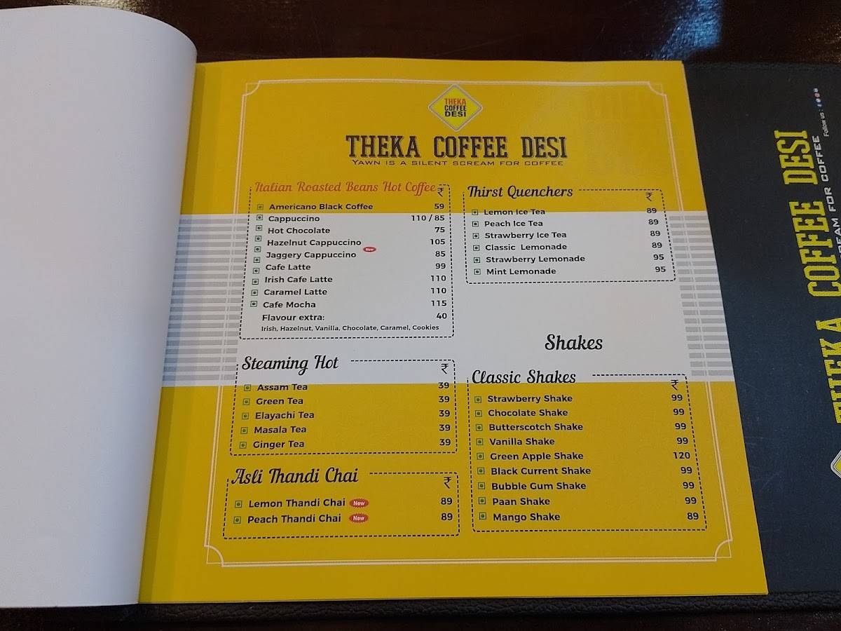 Menu at Theka Coffee Desi TCD Jaipur, Jaipur