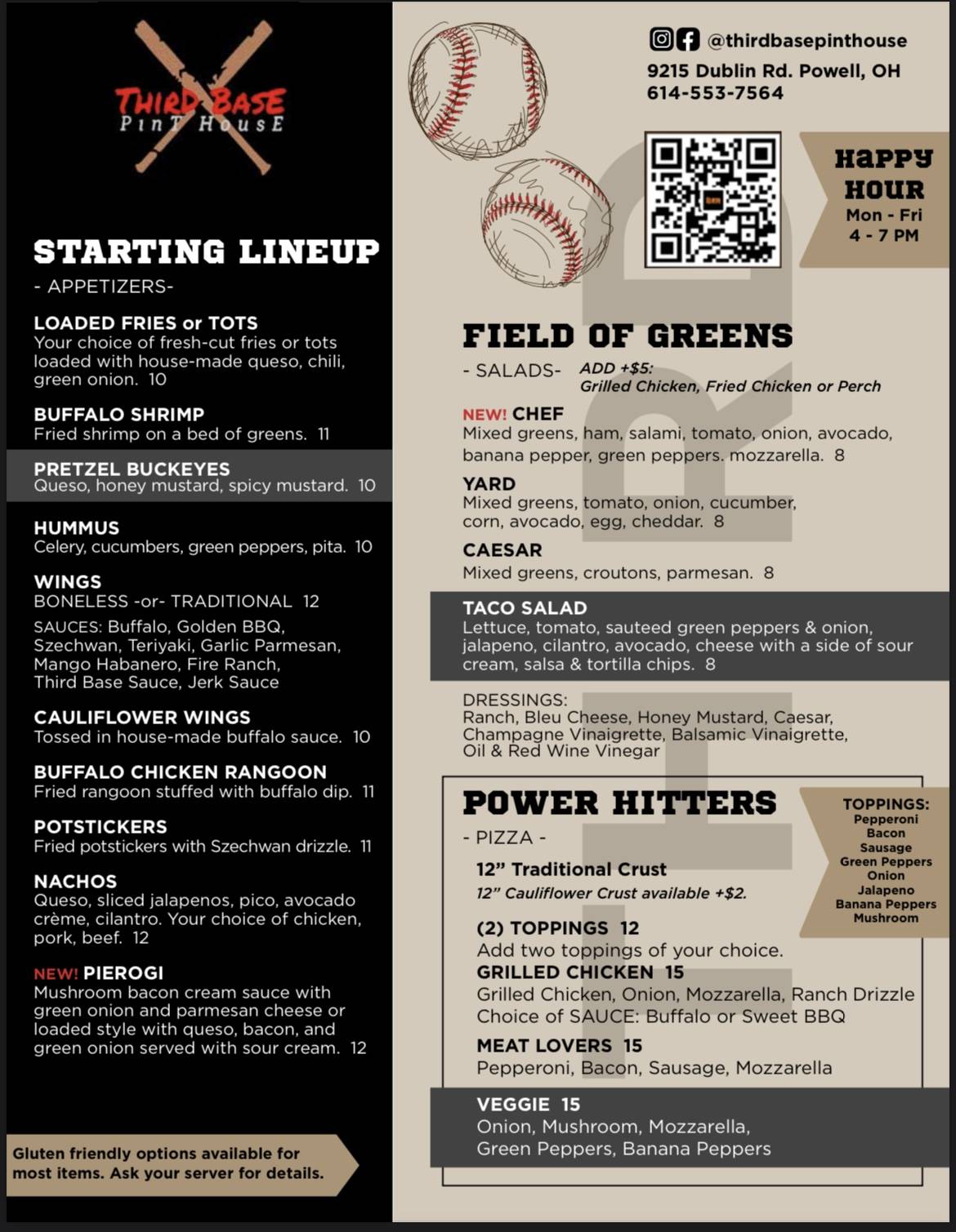 Menu at Third Base Pint House-Powell pub & bar, Powell