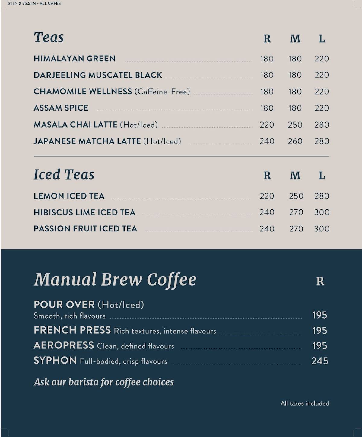 Menu at Third Wave Coffee, Bengaluru, Whitefield Main Road