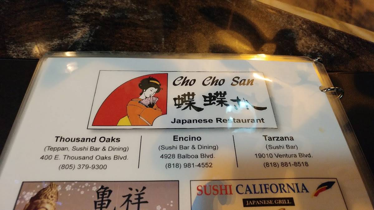 Menu at Cho Cho San Restaurant, Thousand Oaks