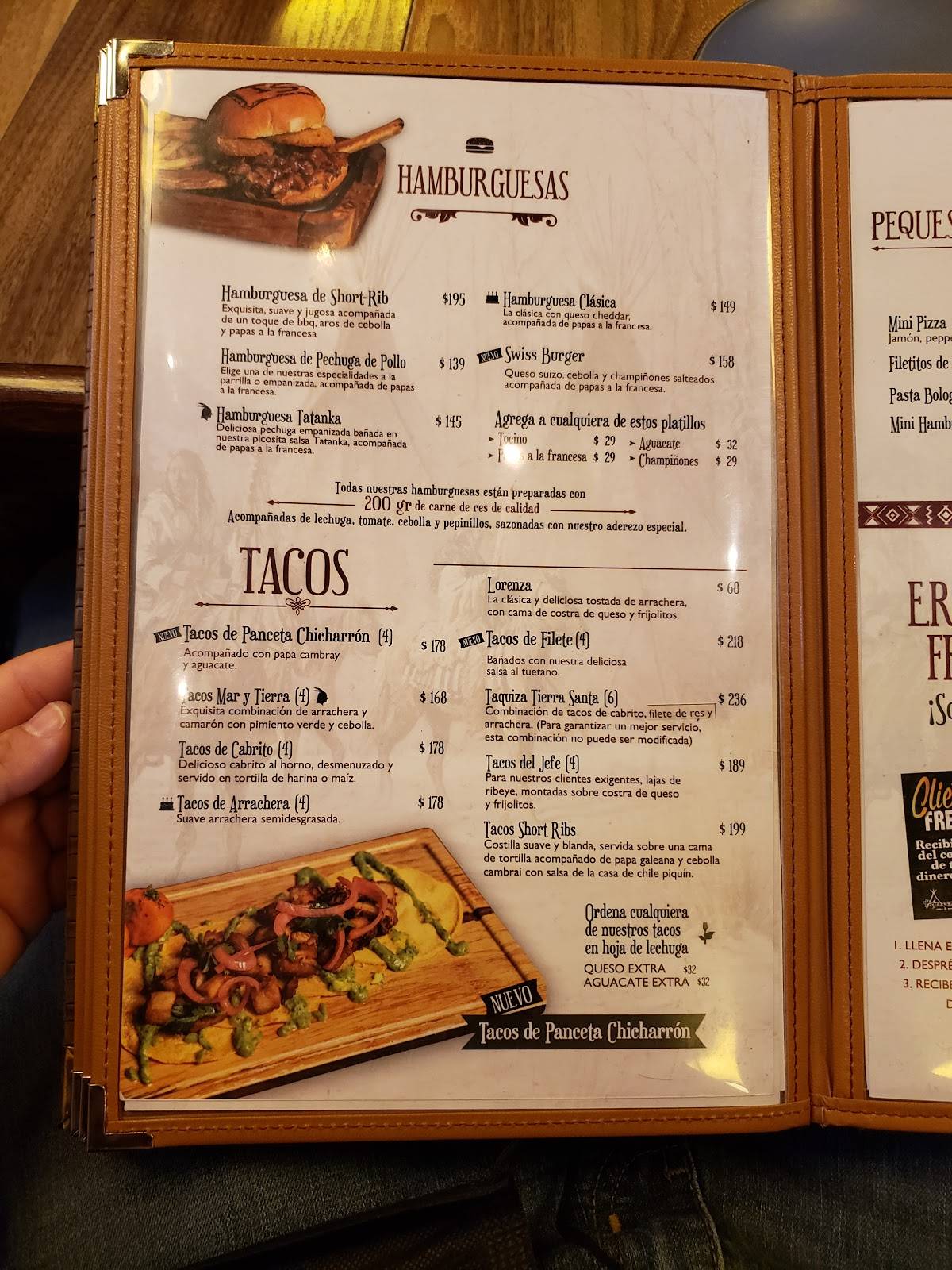Carta de Tierra Santa Restaurante, Monclova, Washington 33-A