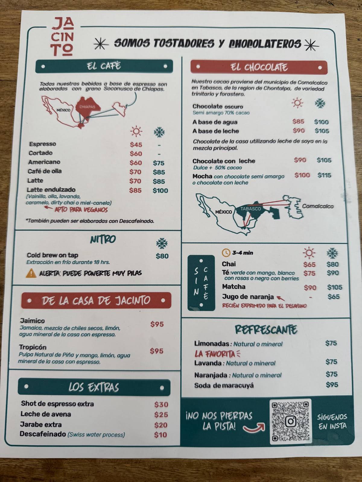 Carta del restaurante Carmelita Molino y Cocina, Tijuana