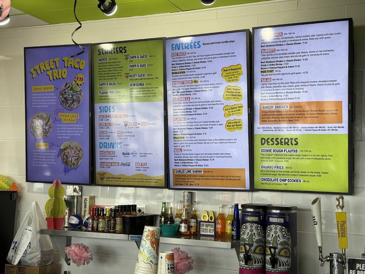 Menu at Tijuana Flats restaurant, Lakeland