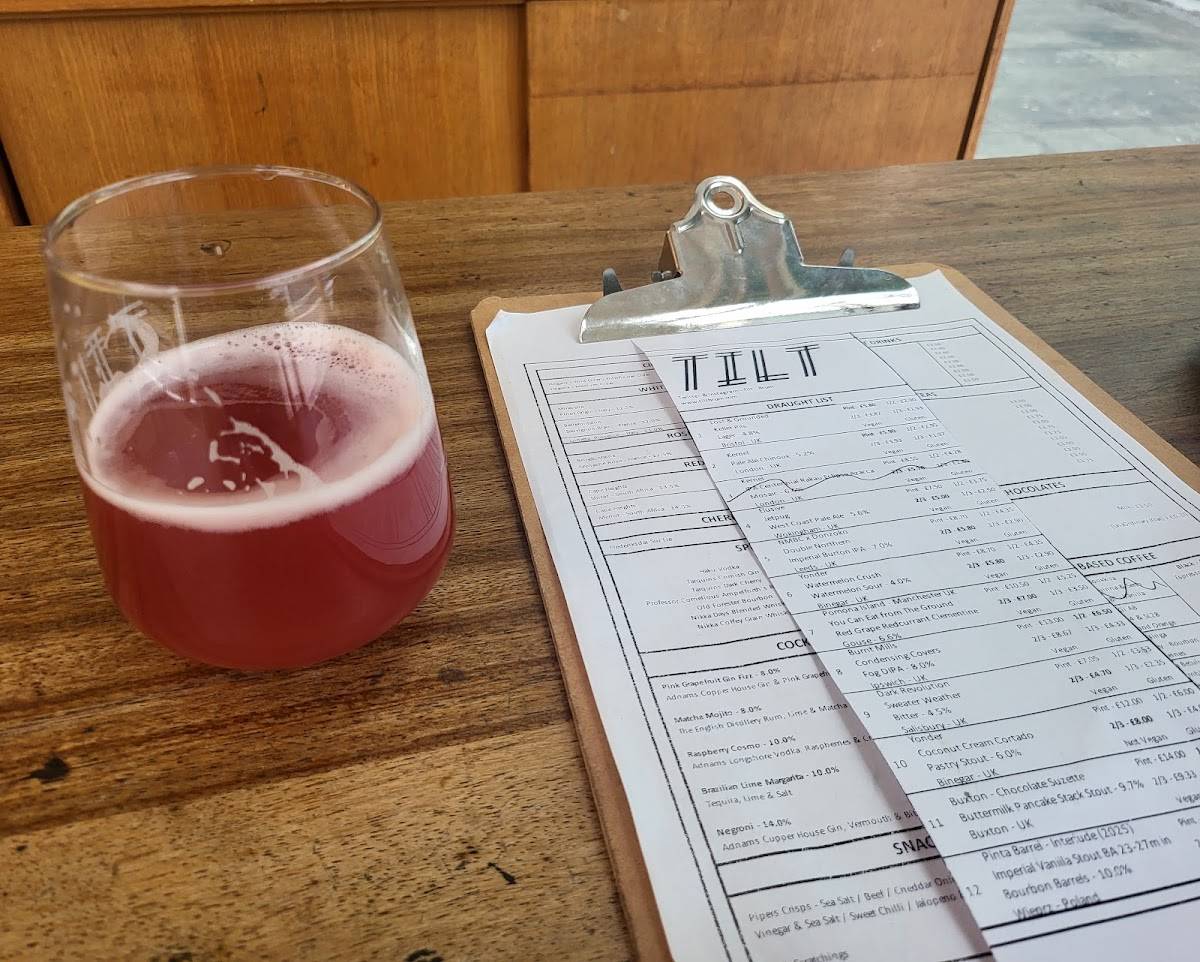 Menu at Tilt pub & bar, Birmingham