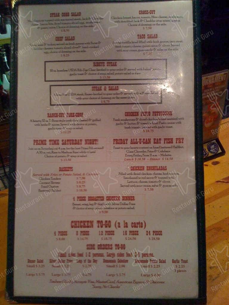 Menu at Timber's Bar & Grill Redmond, Redmond