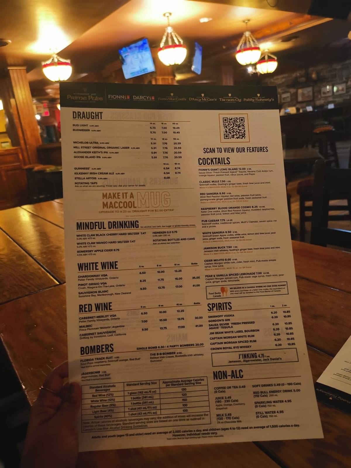 Menu at Tir Nan Og pub & bar, Kingston
