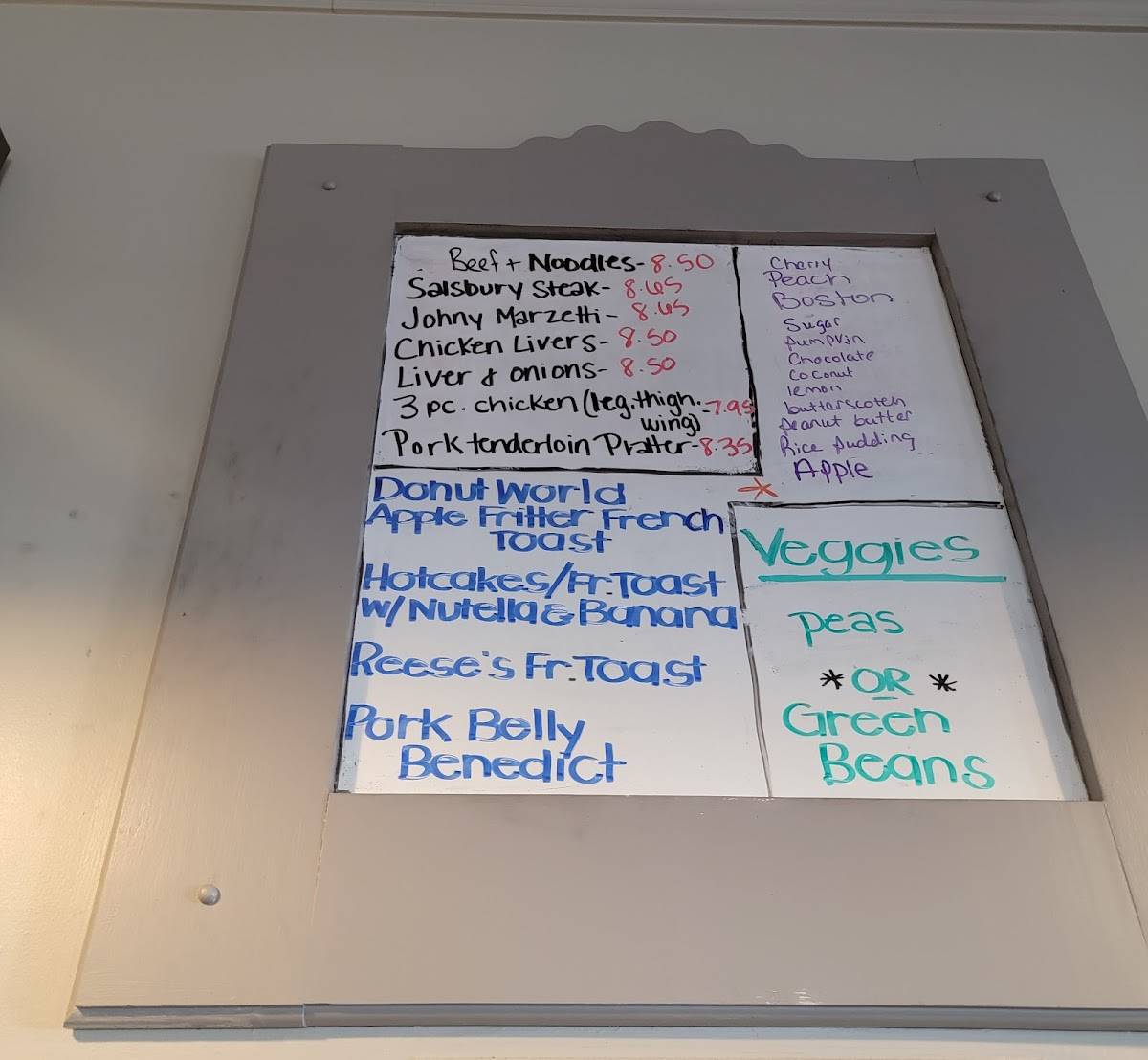 Menu at Todds Mountain View Restaurant, Lancaster