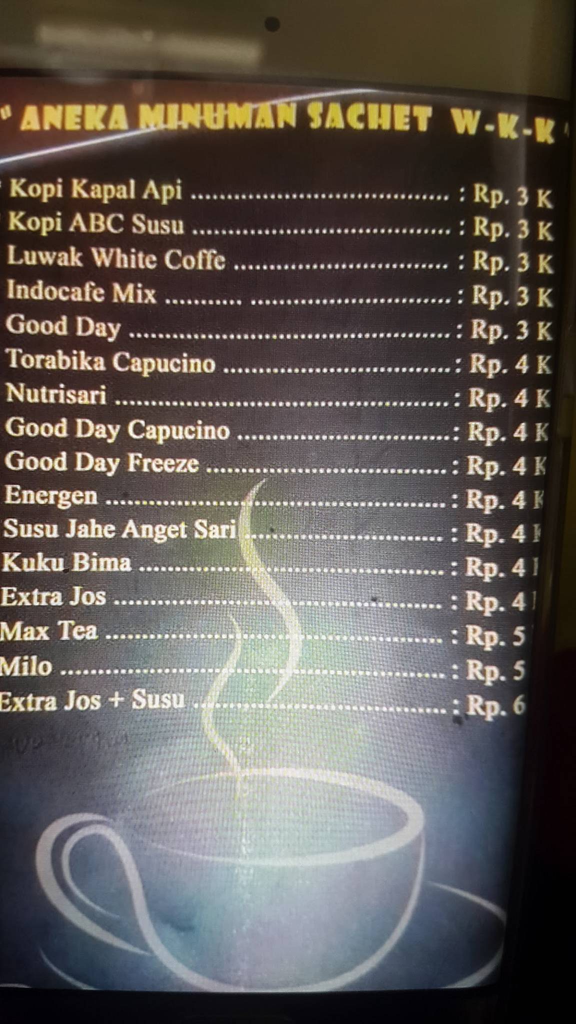 Carta del café Toko Listrik, bengkel Motor, Warkop, Parung Panjang ...