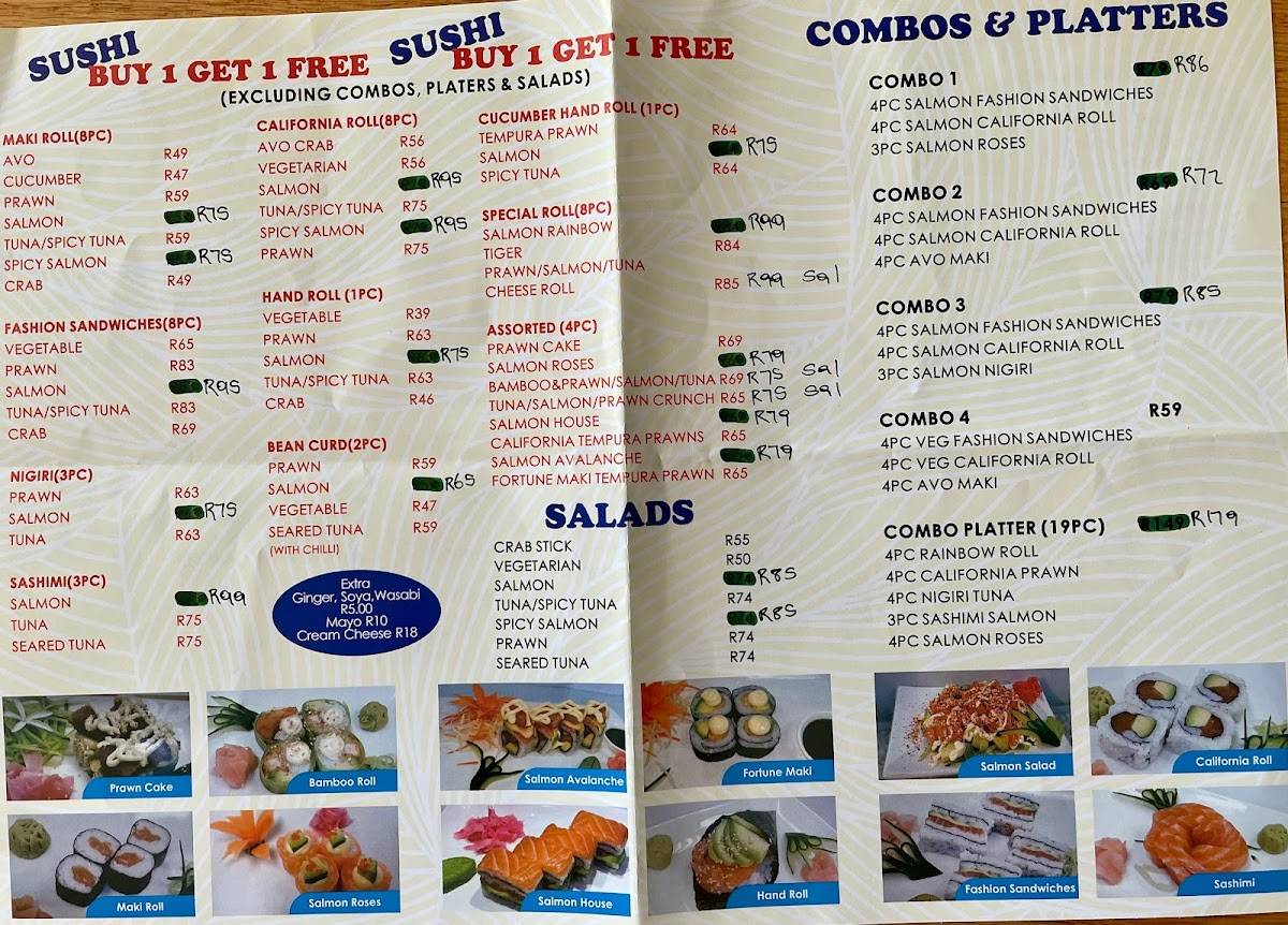 Menu at Tommy sushi manaba restaurant, Margate