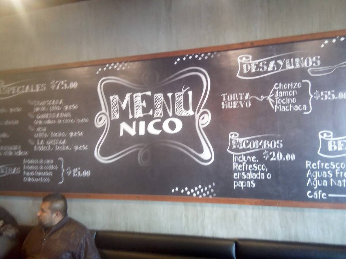 Carta del restaurante Tortas Nico, Ciudad Juarez, Blvd. Gomez Morín 7983