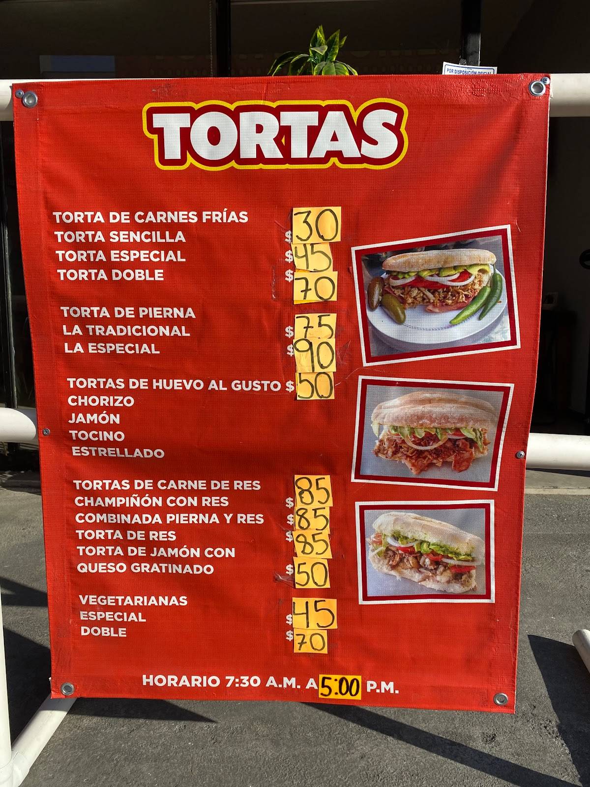 Carta del restaurante Tortas Romero, Monterrey, Padre Mier 1395a