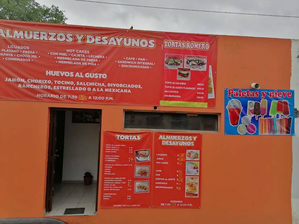 Carta del restaurante Tortas Romero, Monterrey, Padre Mier 1395a