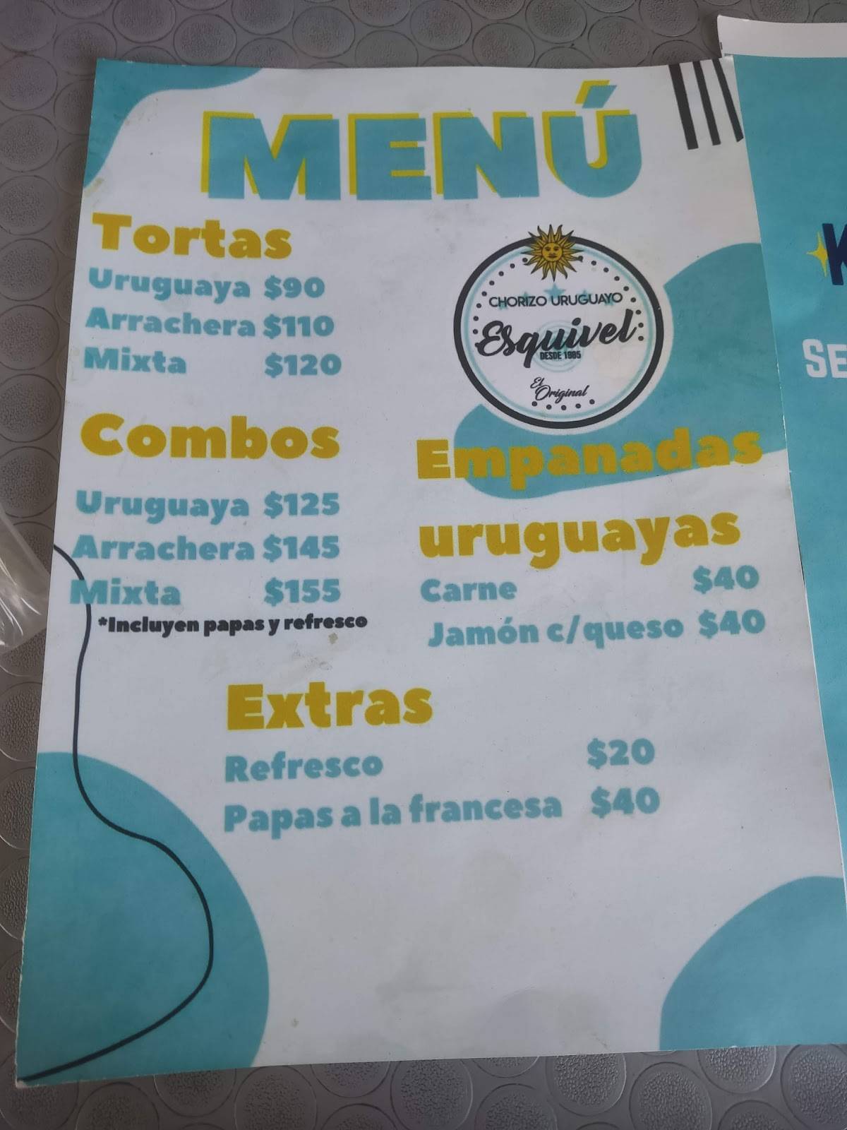 Menu at Tortas Uruguayas Esquivel Las Originales restaurant, Monterrey ...