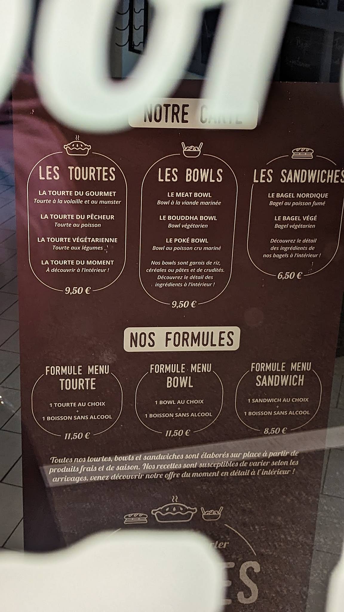 Menu au Tourtes and Co restaurant, Obernai