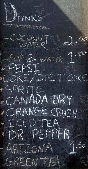 Menu at Town Fryer restaurant, Ottawa, Preston St