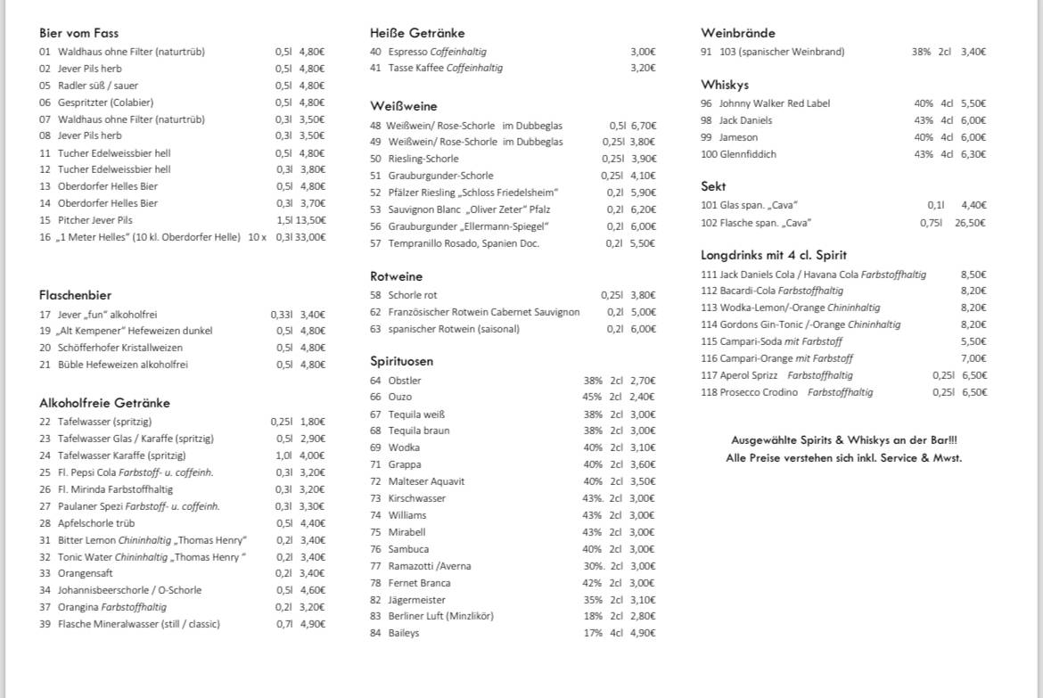 Speisekarte von Traube Durlach restaurant, Karlsruhe, Marstallstraße 8