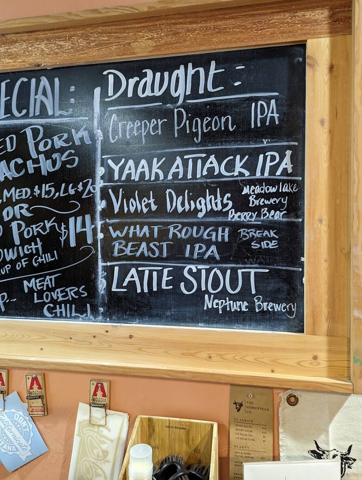 Menu at Trego Pub & General Store, Trego