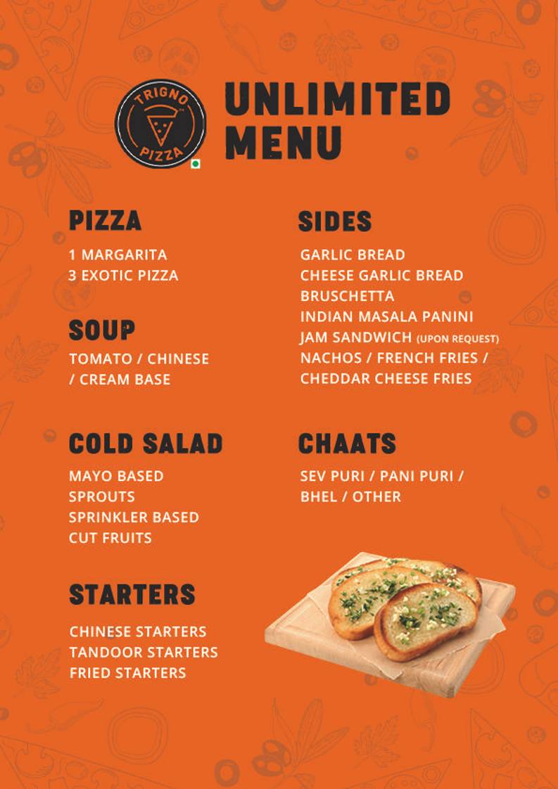 Menu at Trigno Pizza, Vadodara