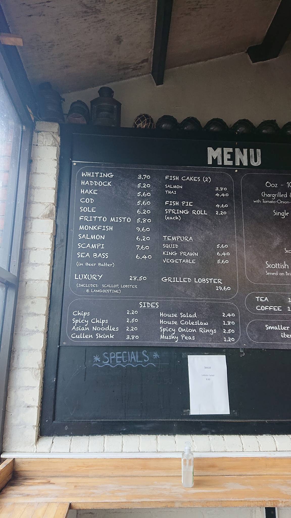 Menu at The Wee Hurrie fast food, Troon