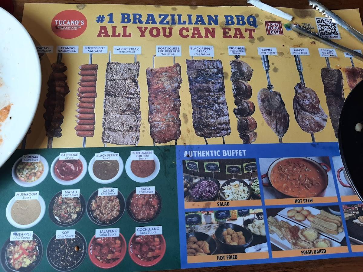 Menu at Tucano’s Brazilian BBQ (Pavilion Retail Arcade), Jakarta ...