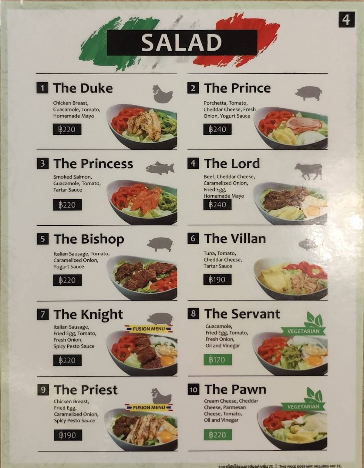Menu at Tutto Matto - Sathon 11 restaurant, Bangkok