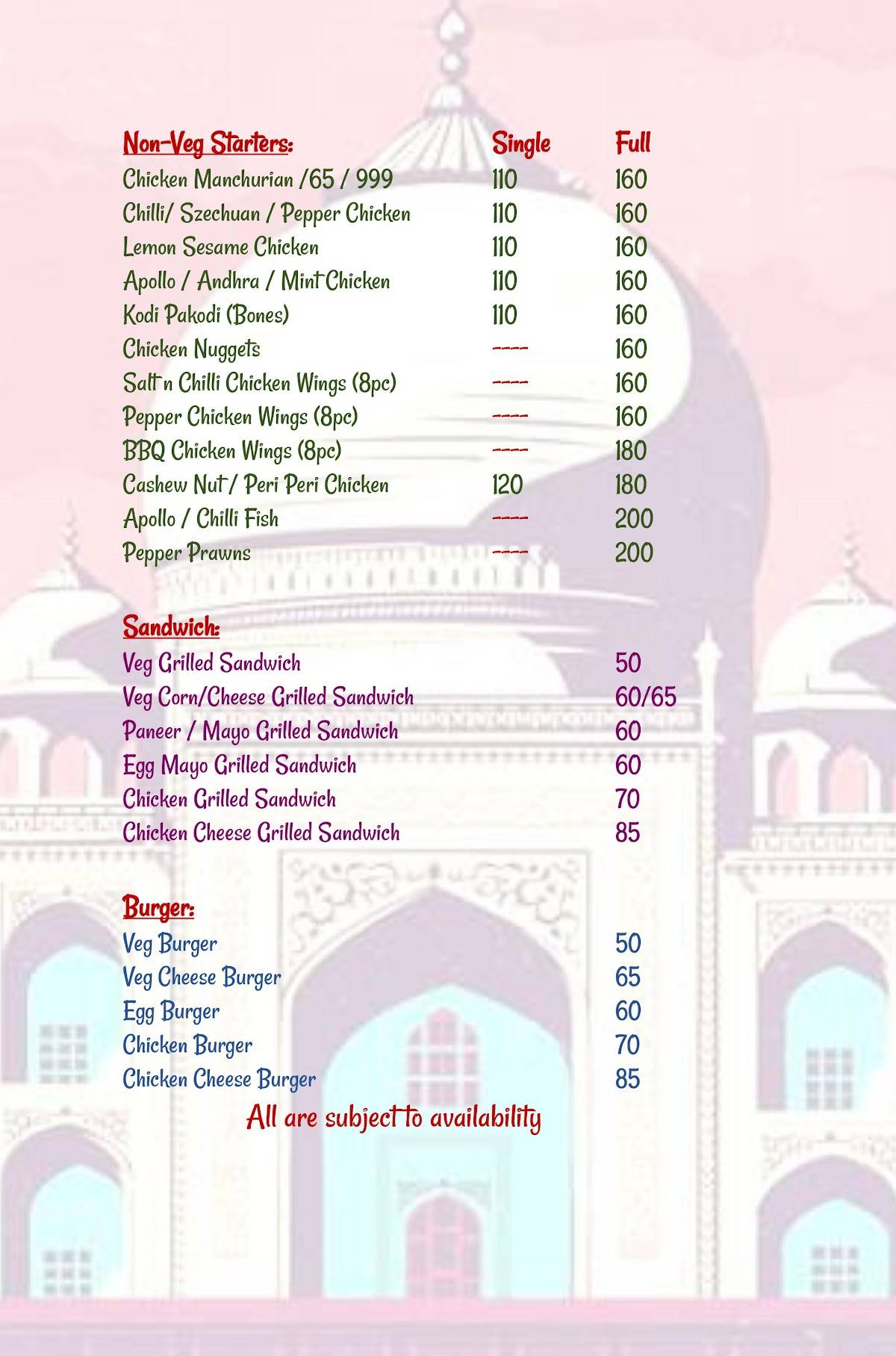 Menu at UNIQ DINE INN, Hyderabad