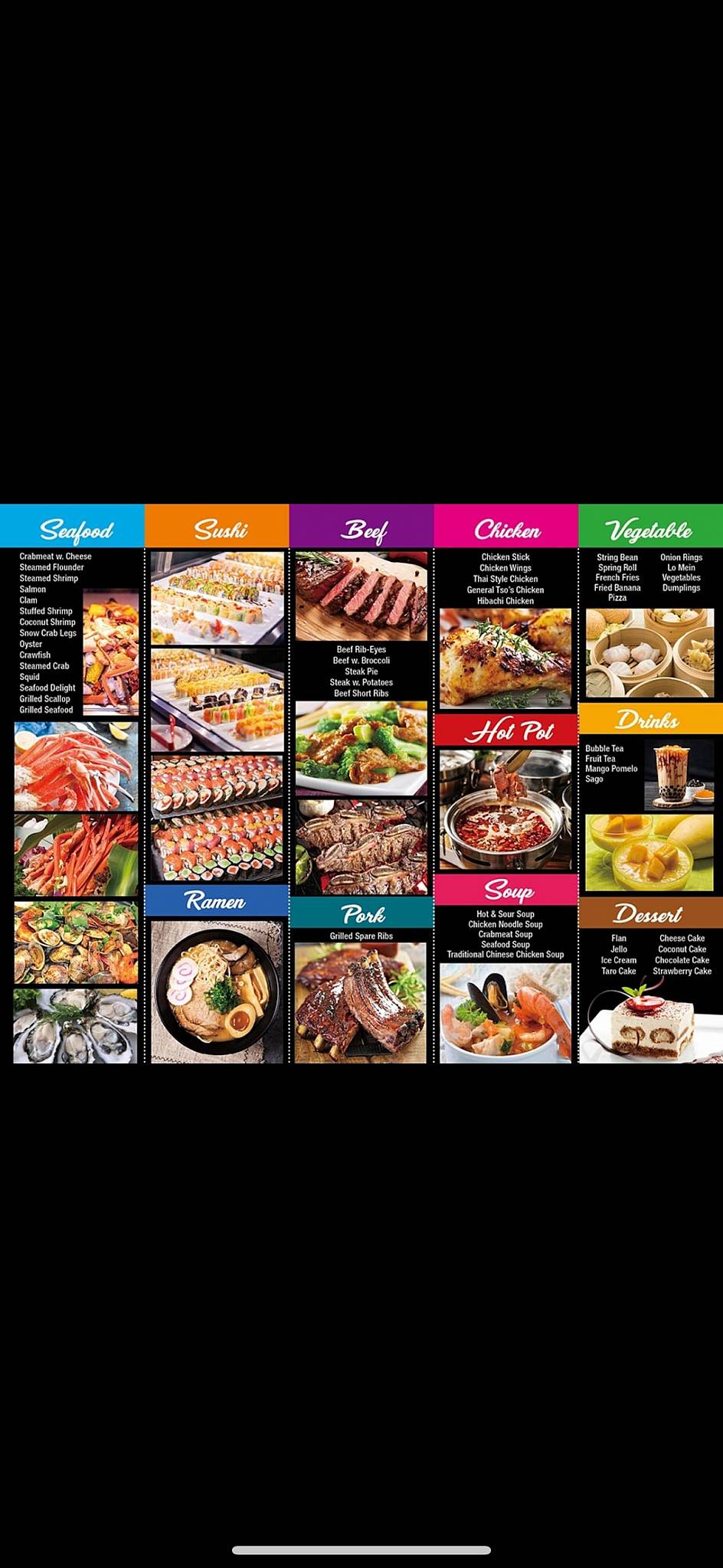 Menu at Umi Hotpot Sushi & Seafood Buffet restaurant, Albany
