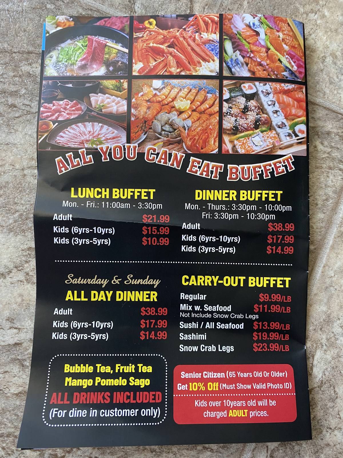 Menu at Umi Hotpot Sushi & Seafood Buffet restaurant, Albany