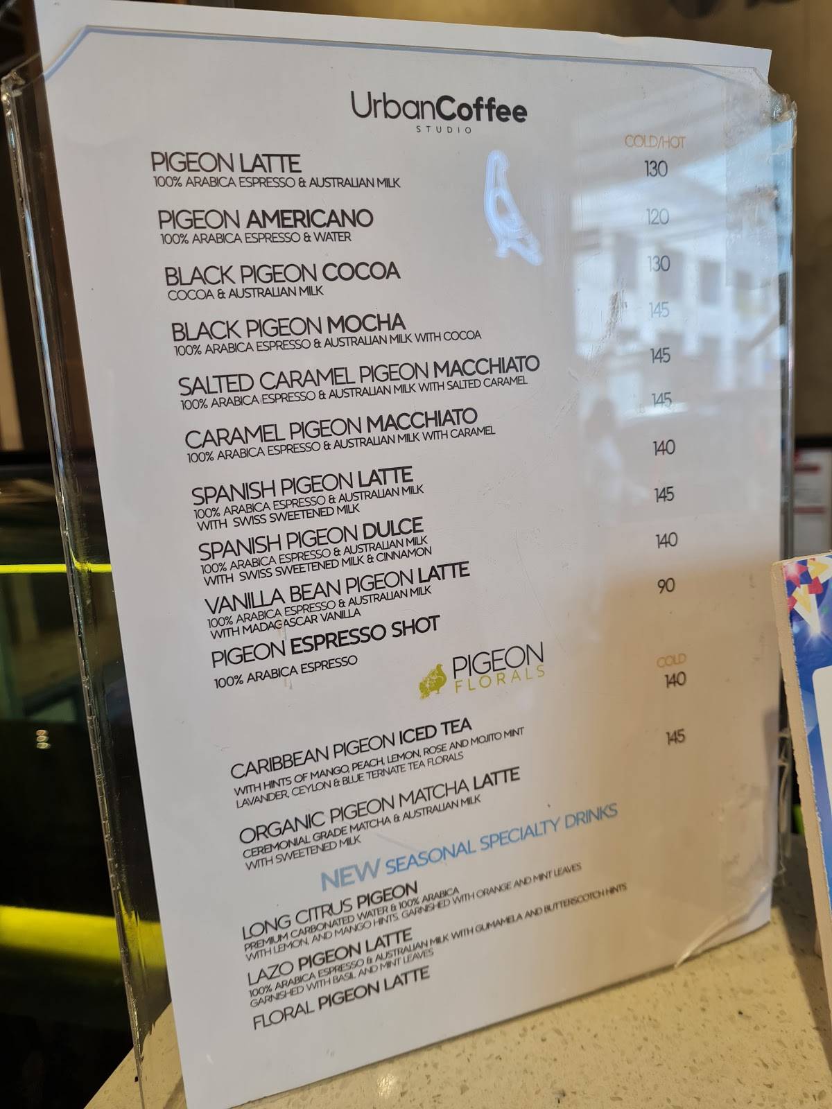 Menu at Urban Coffee Studio, Iligan City
