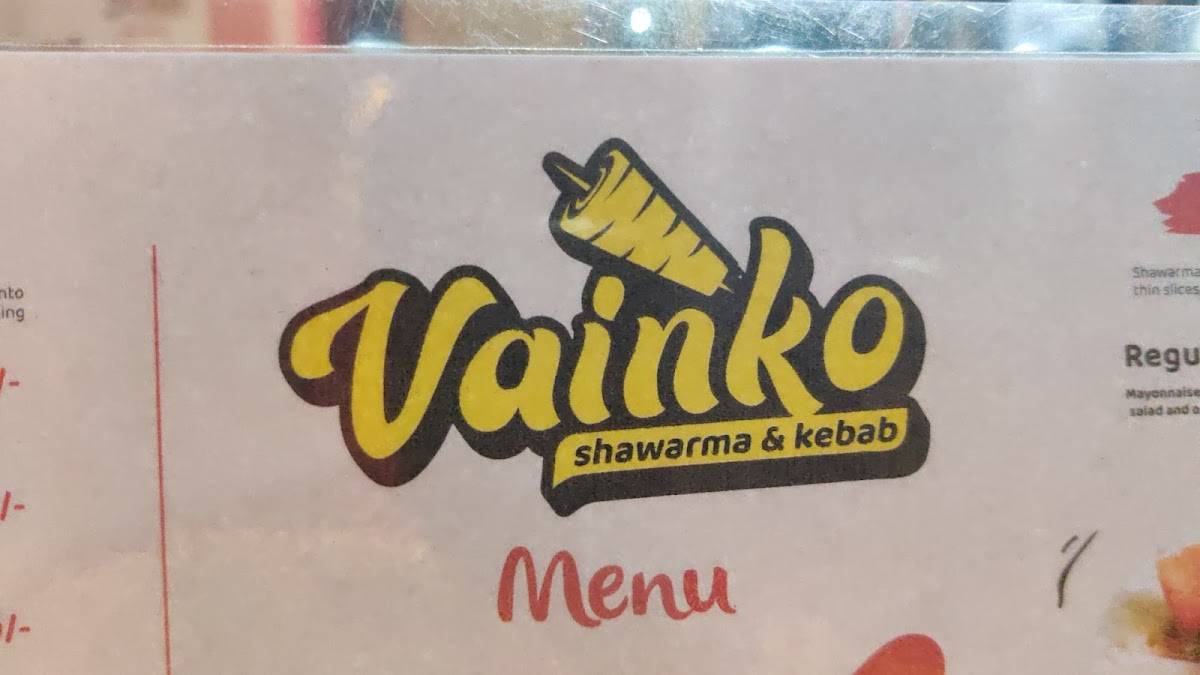 Menu at Vainko Shawarma and Kebab, Coimbatore