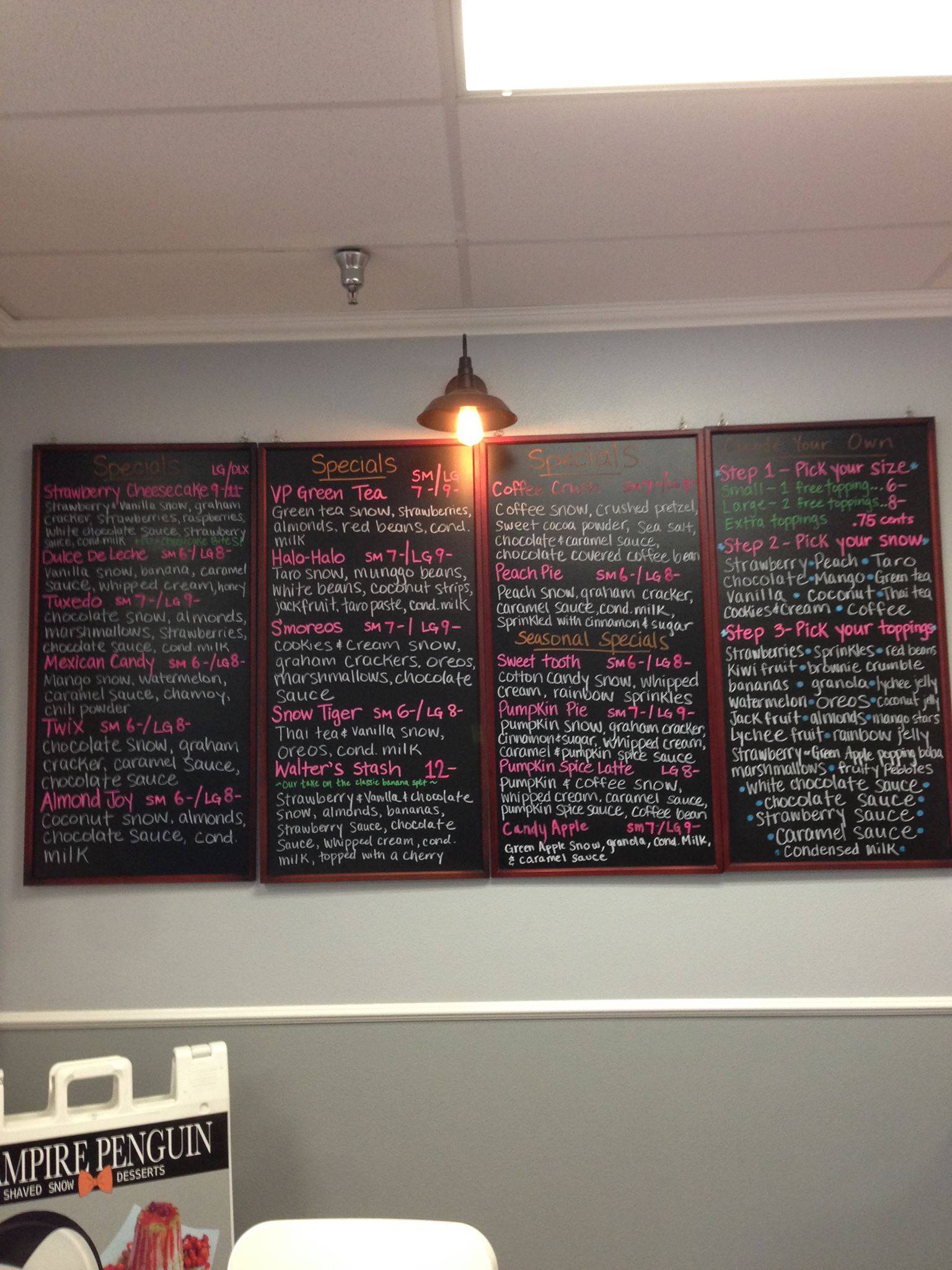 Menu at Vampire Penguin Eureka desserts, Eureka, Broadway St