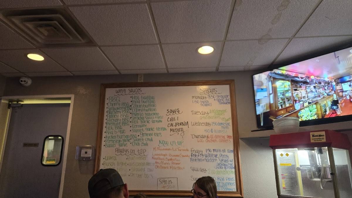 Menu at Van's Bar, Manitowoc