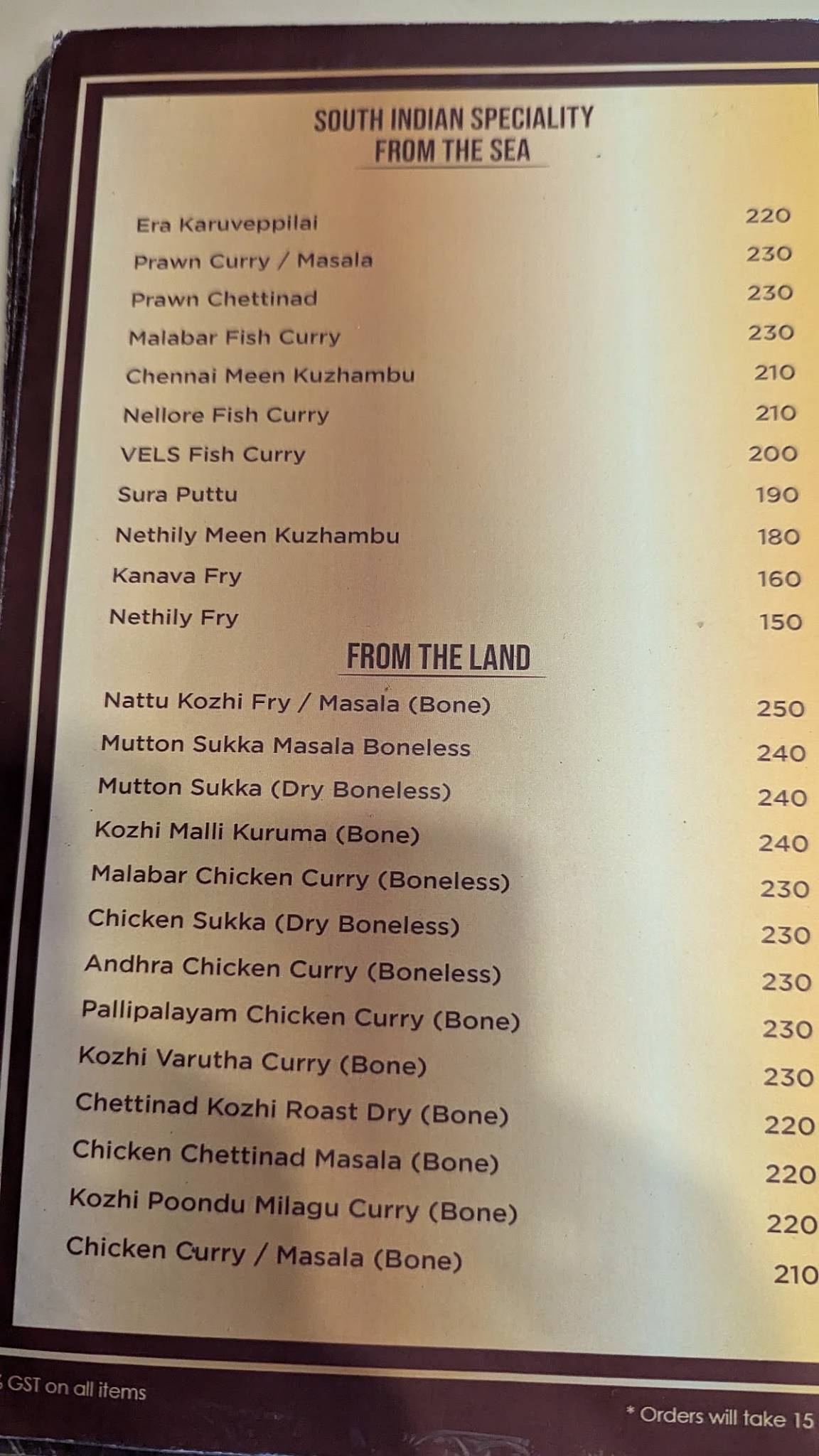 Menu at Vels Restaurant, Pillayarkuppam