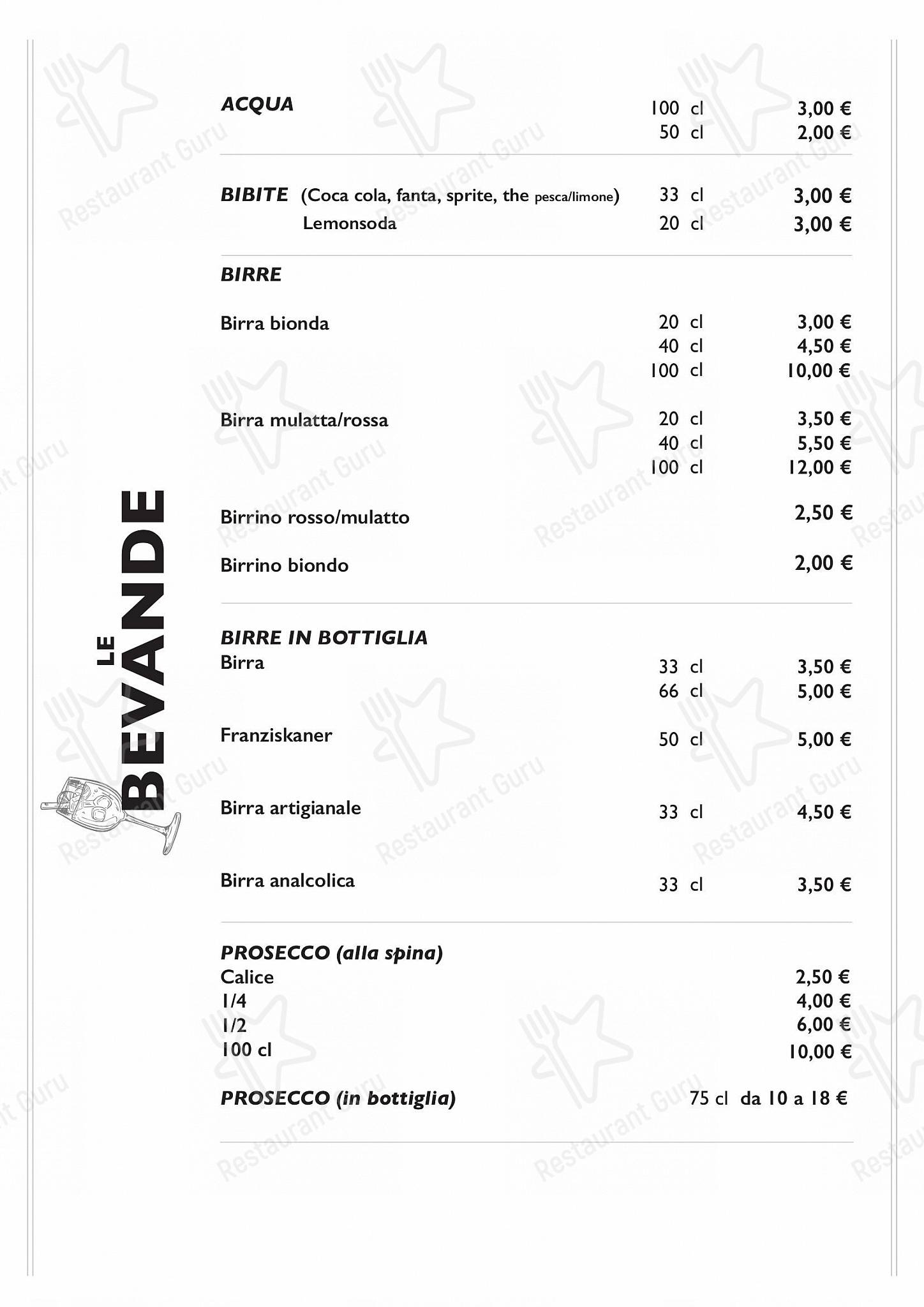 Menu da Trattoria Pizzeria Al Cavallino, Venezia