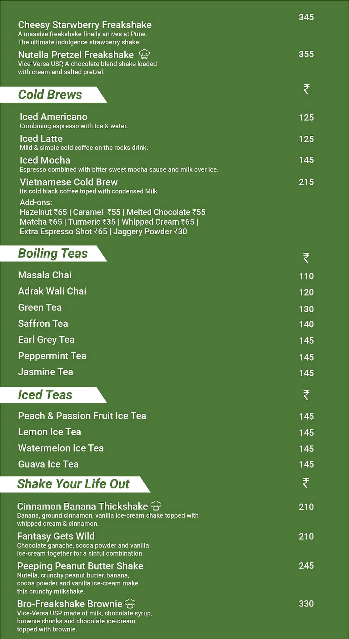 Menu at Vice Versa, Pune, Shop No. G3