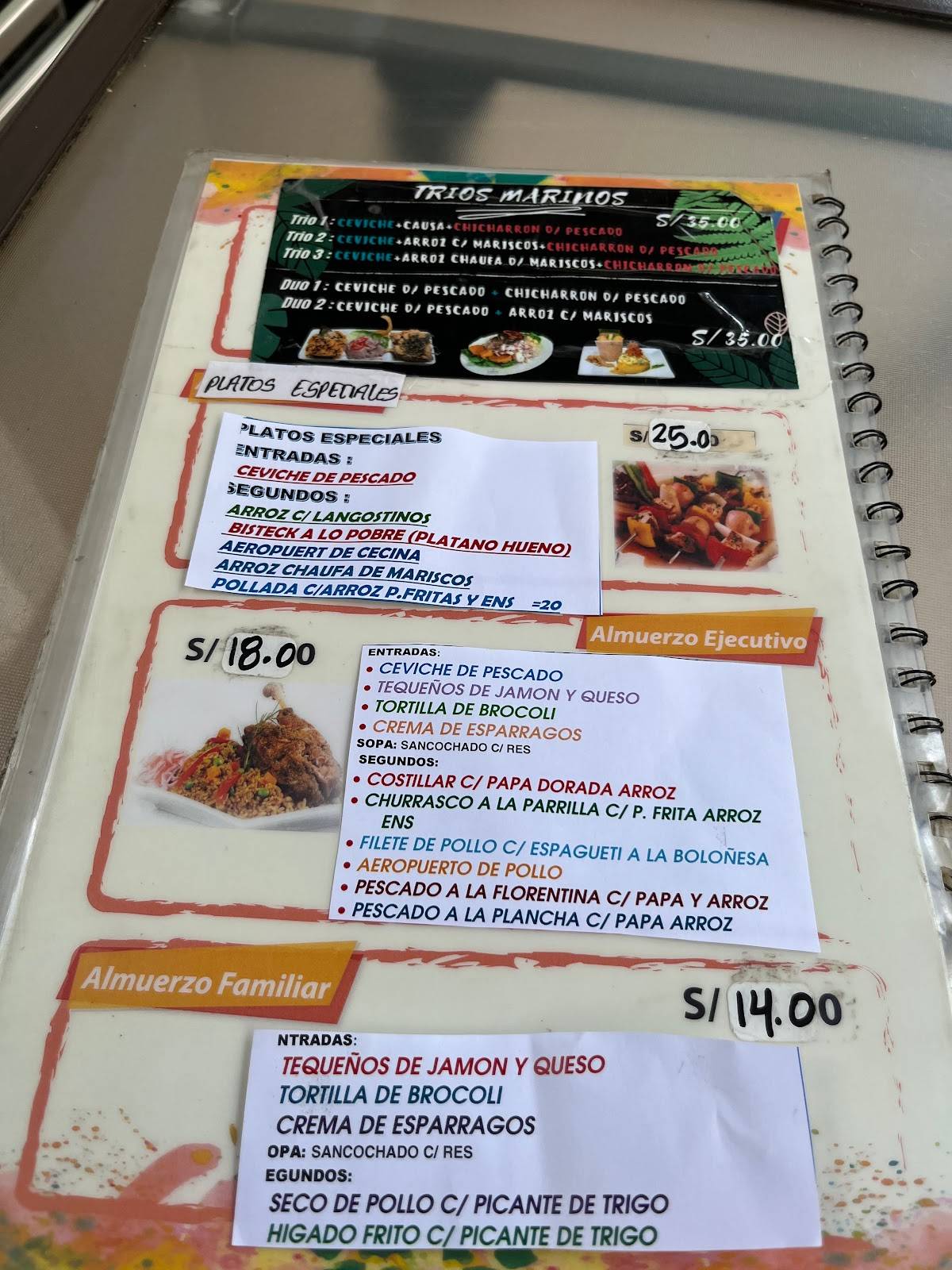 Menu at Vicky's Café Restaurante, Lima