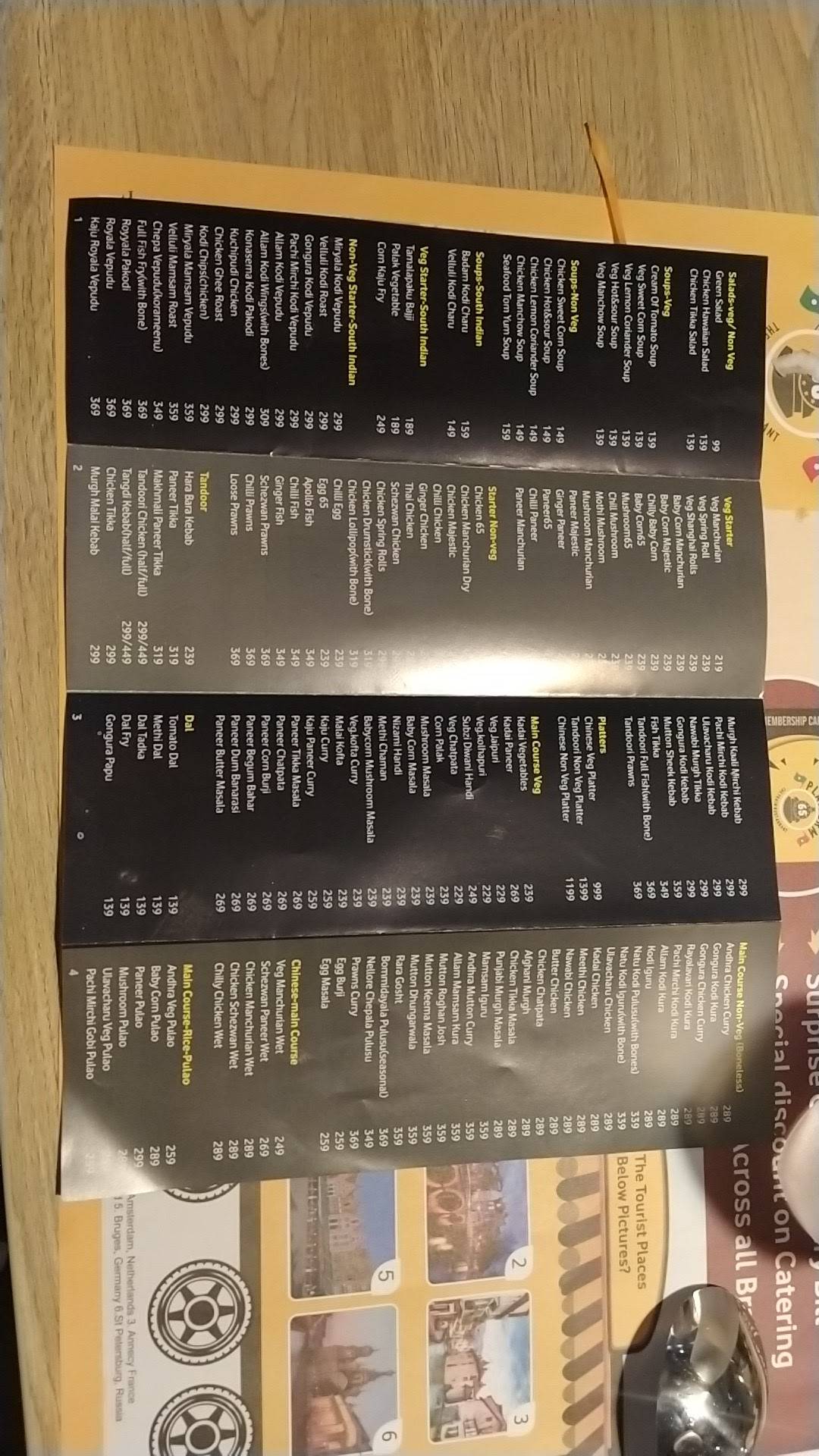 Menu at Platform65 The Train Theme Restaurant - Vizag, Visakhapatnam