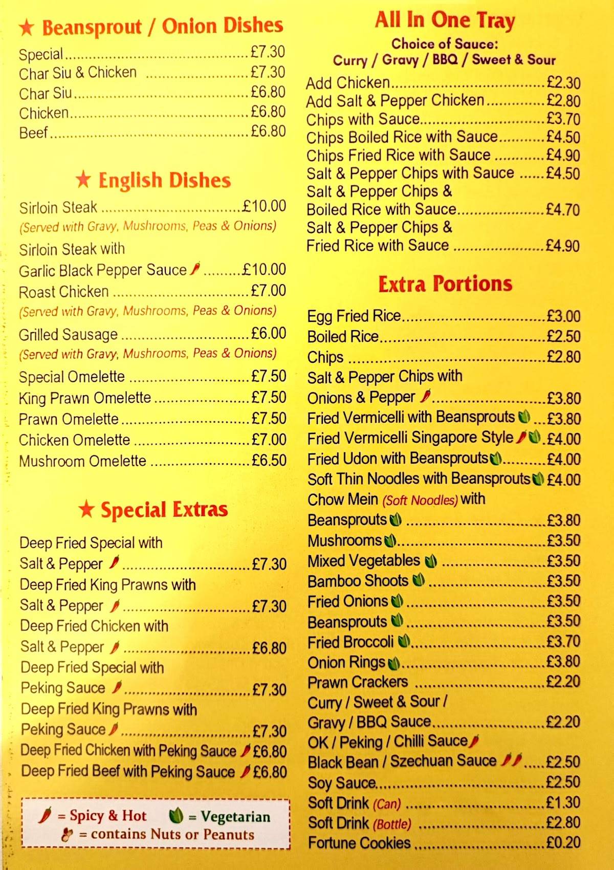 Menu at Red Seasons Chinese Takeaway fast food, Wakefield