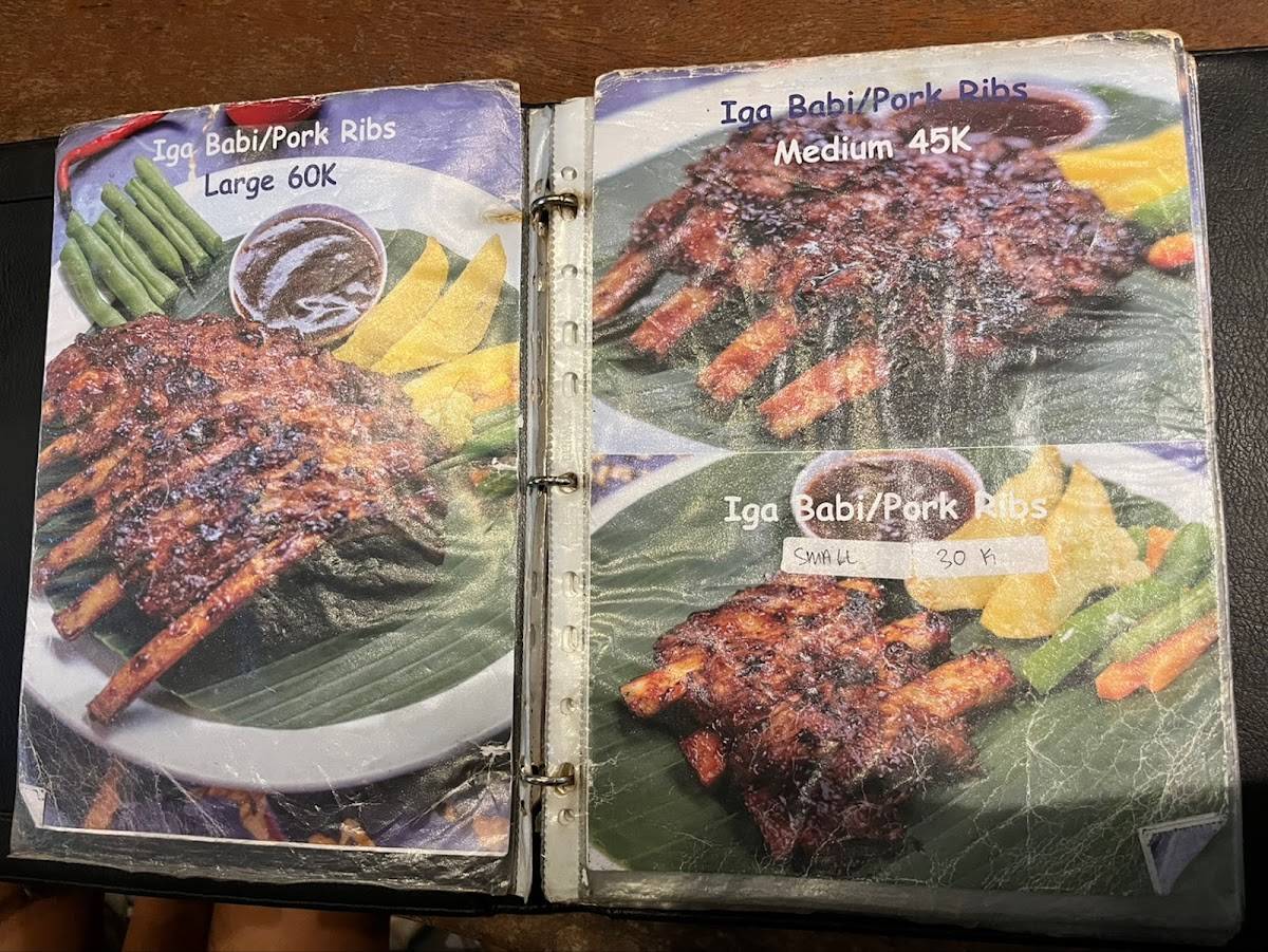 Menu at Warung Kayana Pork Ribs restaurant, Ubud, G69W+MP7