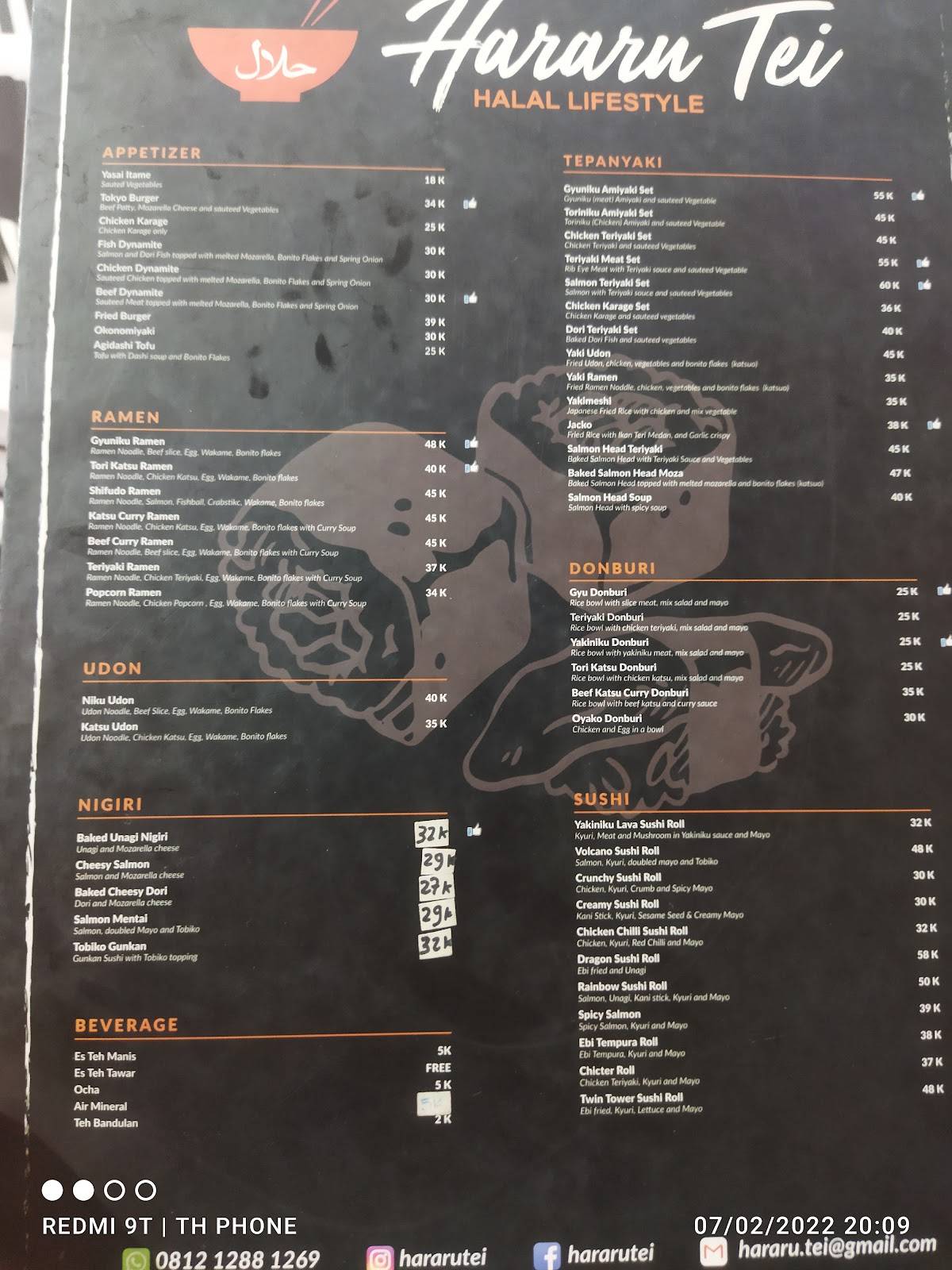 Menu at Warung Pringga Taman Jajan CBD Bintaro restaurant, South Tangerang